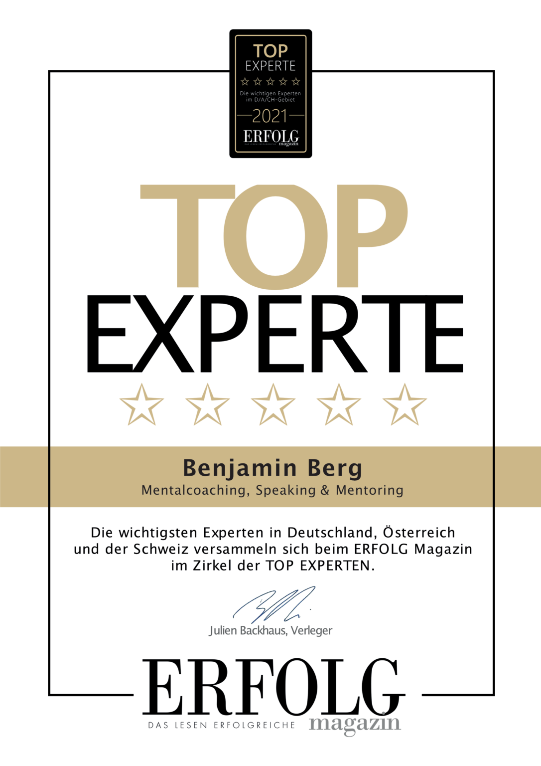 Benjamin Berg - Coach und Mentalchanger